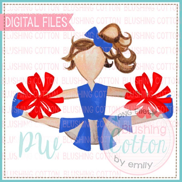 Red and Blue Cheerleader Png - Etsy