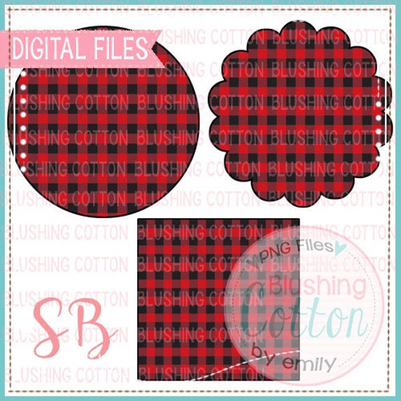 Red and Black Buffalo Plaid Background Set Design PNG Artwork | Etsy