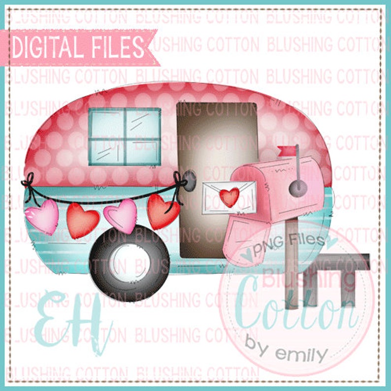 Valentine Camper Design PNG Artwork Digital File - for Printing and ...
