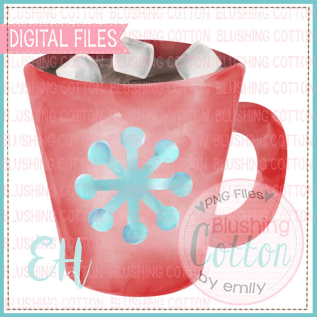 Watercolor Snowflake Cocoa Design PNG Artwork Digital File - for ...
