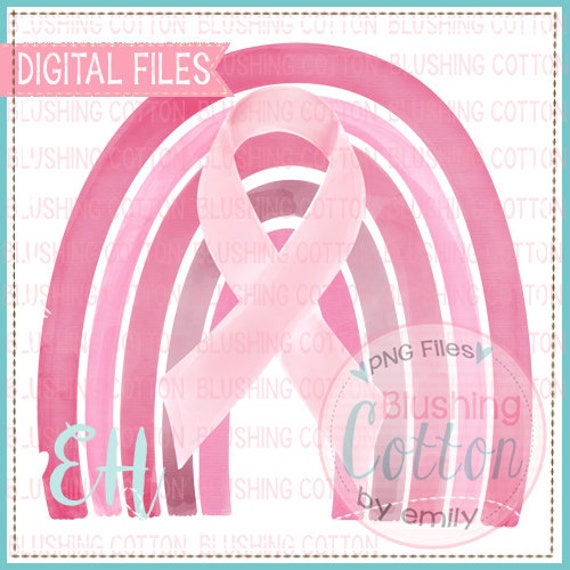 Breast Cancer Awareness Rainbow Watercolor Design PNG Artwork | Etsy