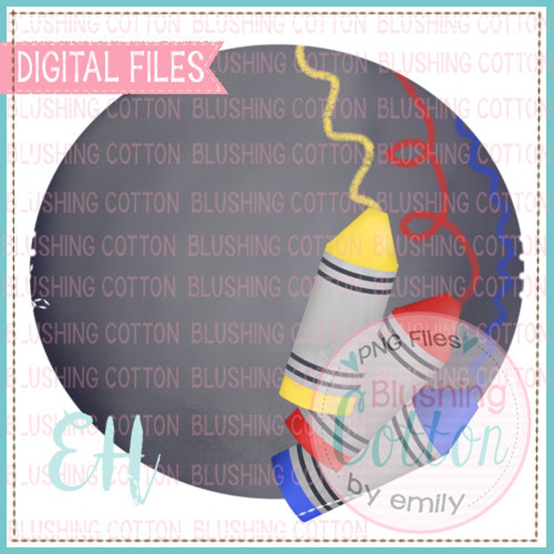 Back to School Crayon Squibble Primary Circle Digital Watercolor Design ...