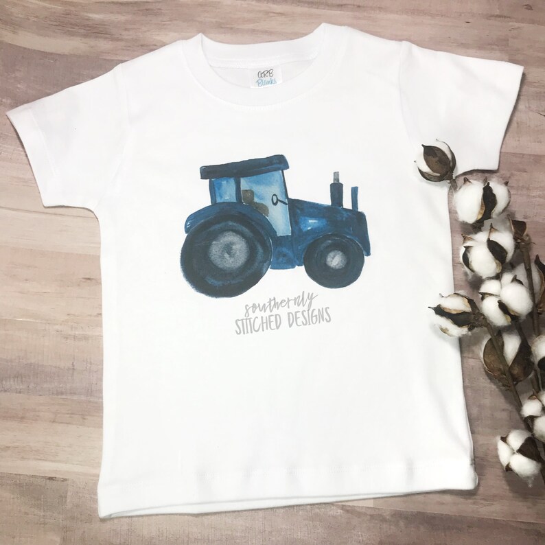 Blue Tractor PNG Watercolor Artwork Digital File for - Etsy