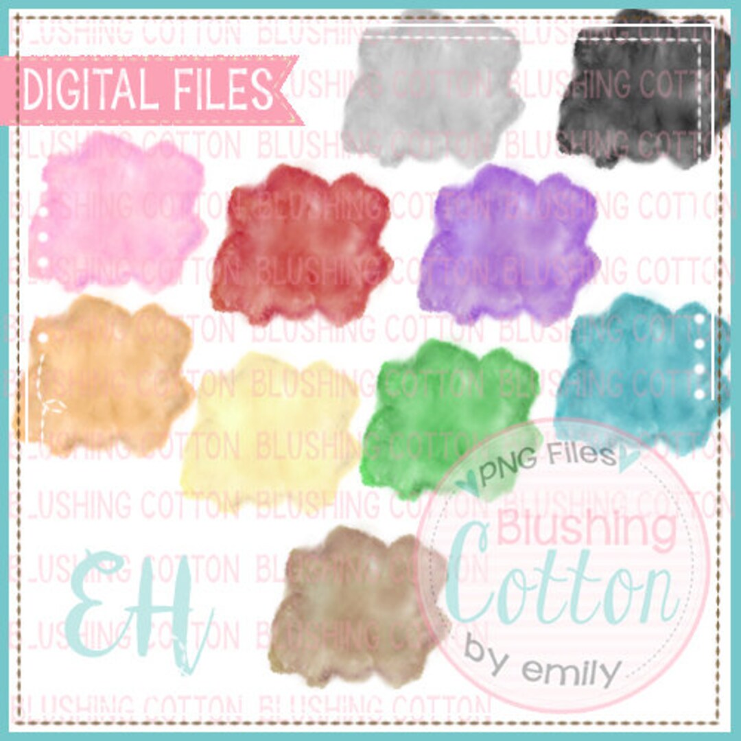 Watercolor Splashes Background Bundle Handpainted Design PNG Artwork ...
