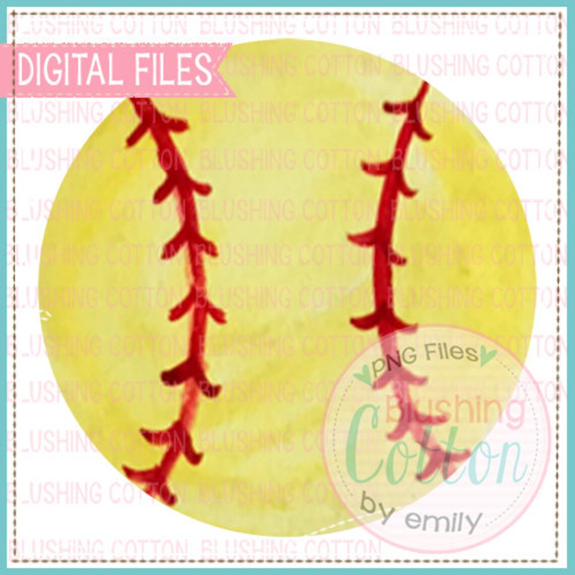 Softball for Girls and Baseball Sports Design PNG Watercolor - Etsy