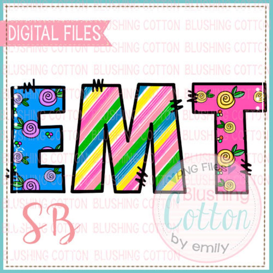 EMT Doodle Wordart Watercolor Design PNG Artwork Digital File - Etsy