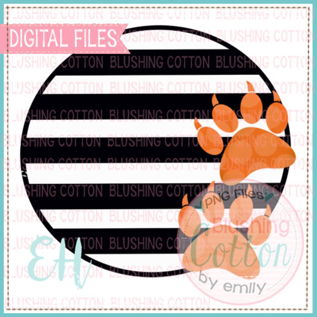 Black Stripes With Orange Claws Circle Background Watercolor Design PNG ...