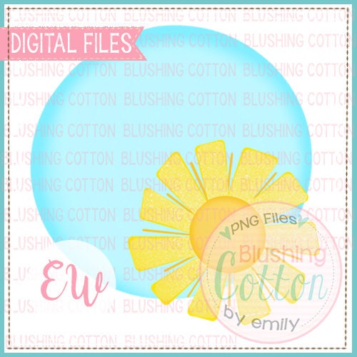 Sunshine Blue Circle Watercolor Design PNG Artwork Digital | Etsy
