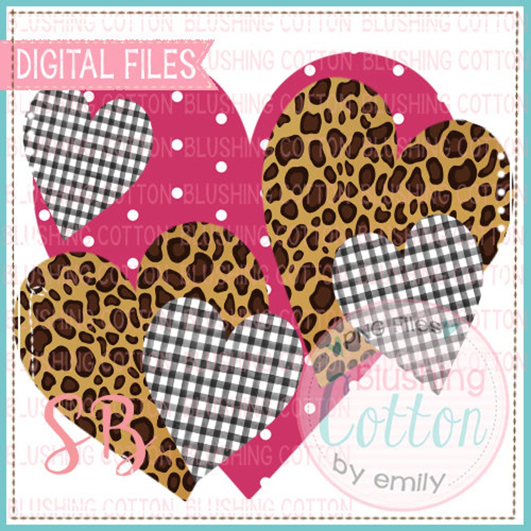 Multicolored Pink Heart Group Design Watercolor PNG Artwork Digital ...