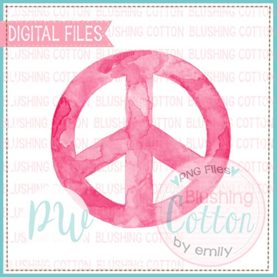 Peace Sign Hot Pink PNG Watercolor Artwork Digital File for - Etsy