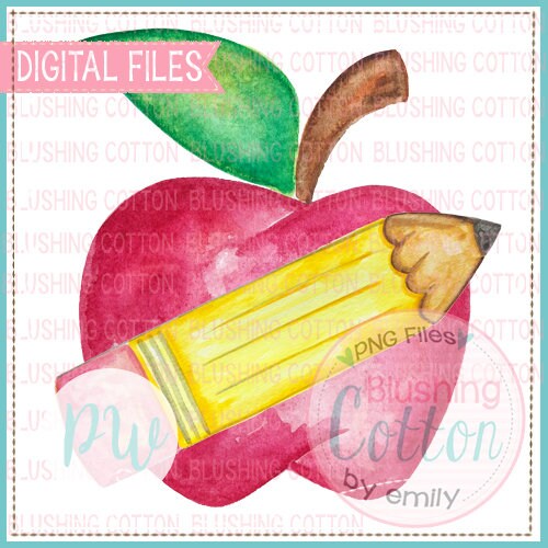 Pencil Trio Back 2 School Watercolor PNG Artwork Digital File - Etsy