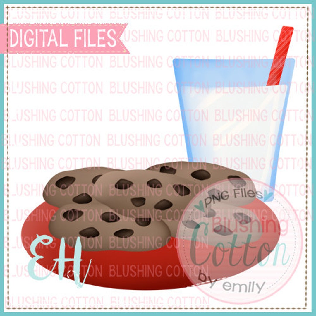 Milk and Cookies Watercolor Design PNG Artwork Digital File - for ...