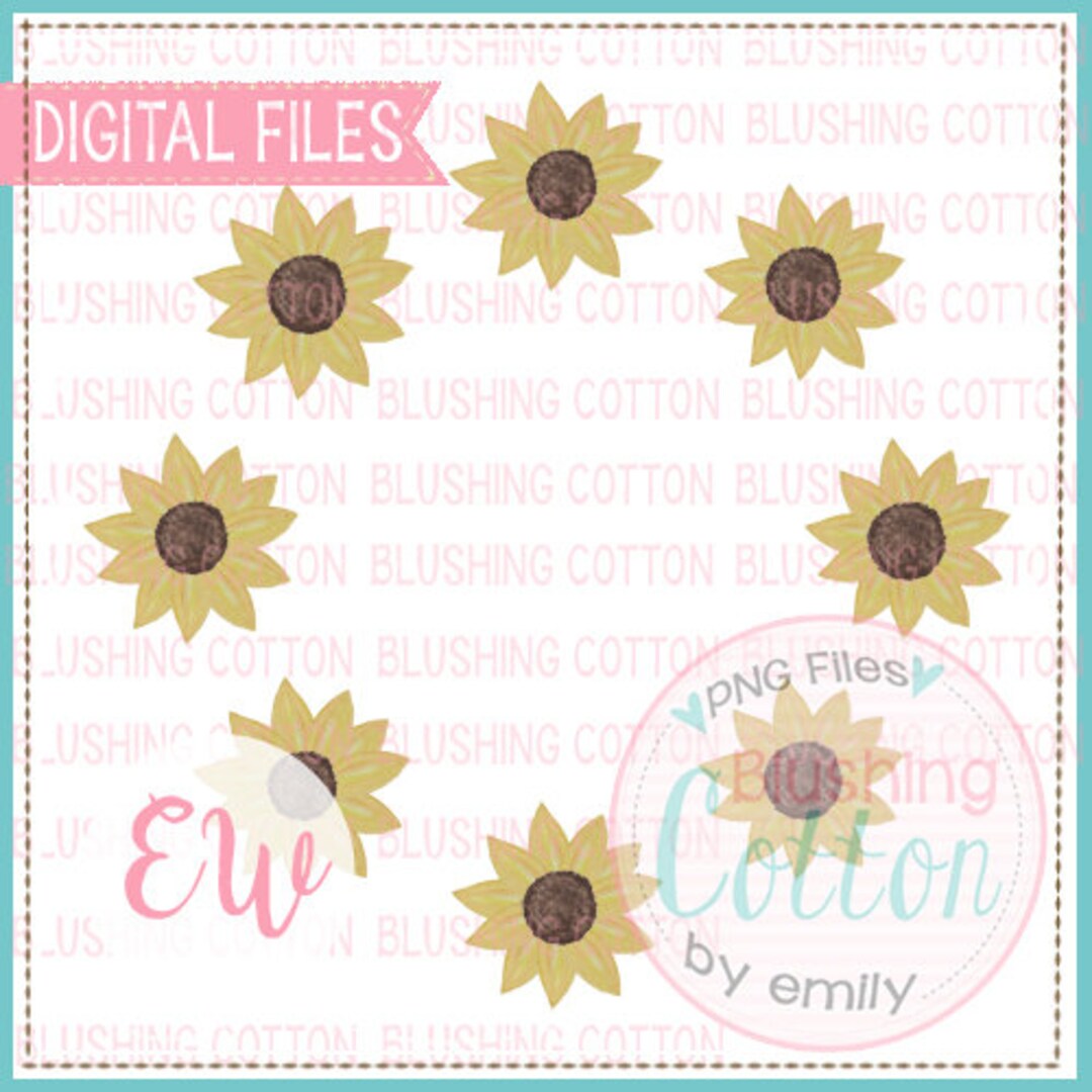 Sunflower Frame Design PNG Watercolor Artwork Digital File - Etsy