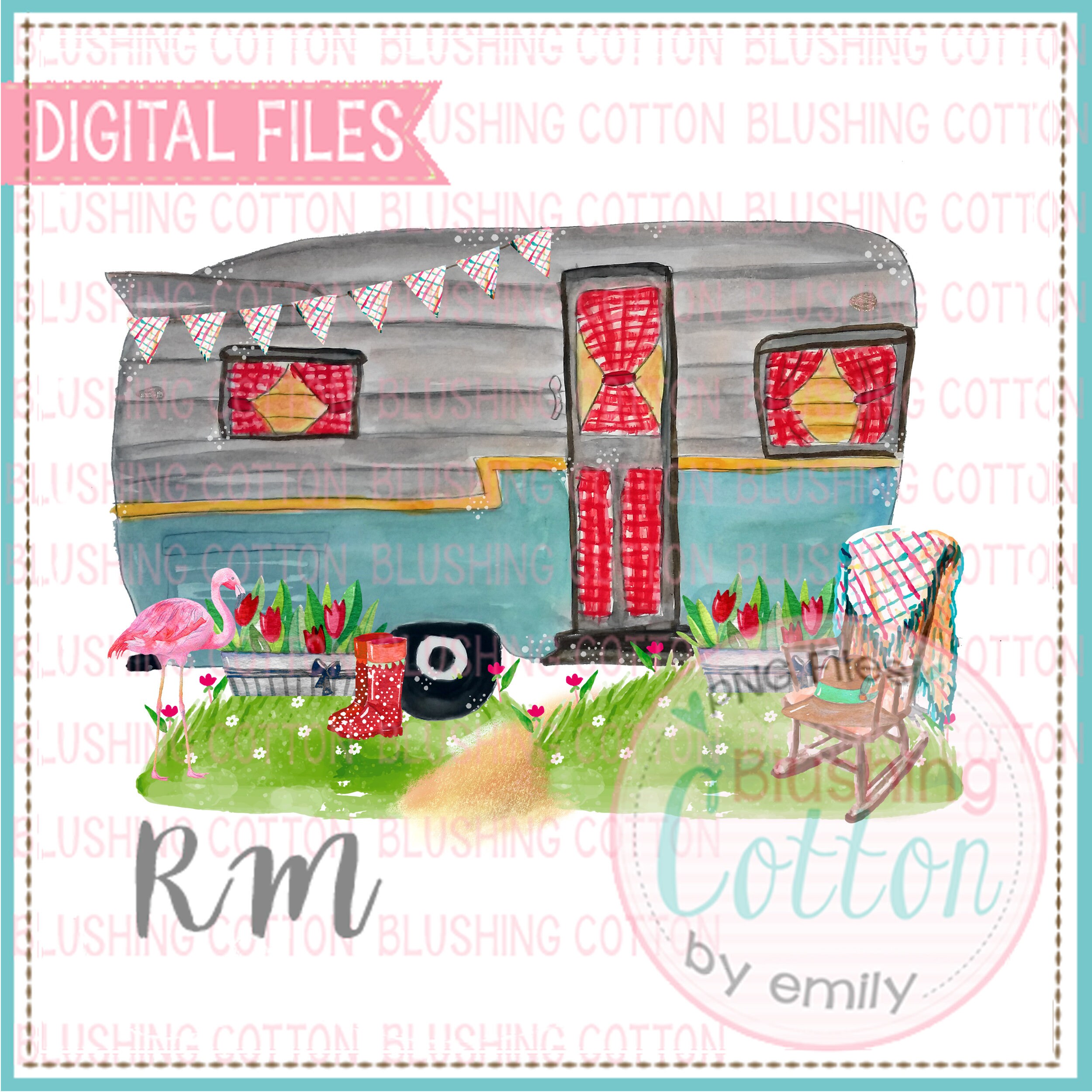 for printing and other crafts Camper in Banners Frame Watercolor PNG ...