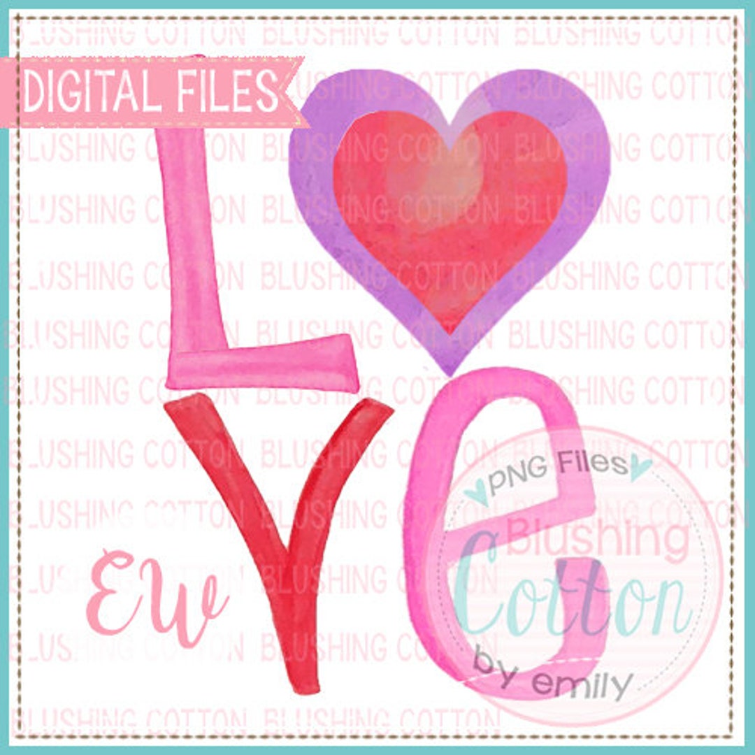 Love Stacked PNG Watercolor Artwork Digital File for - Etsy