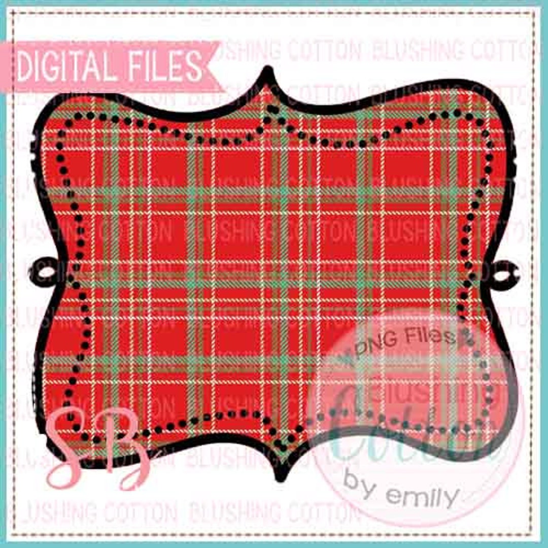 Red Plaid Doodle Frame Design PNG Artwork Digital File for Printing and ...