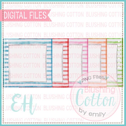 Watercolor Stripe Frame Set Handpainted Design PNG Artwork - Etsy