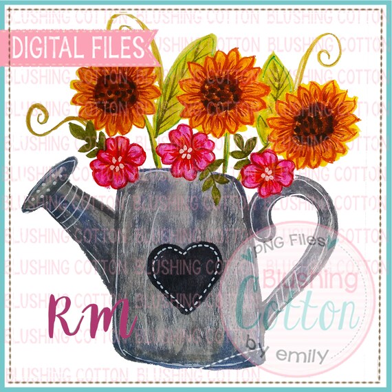 Spring Floral Watering Can Watercolor Design PNG Artwork - Etsy