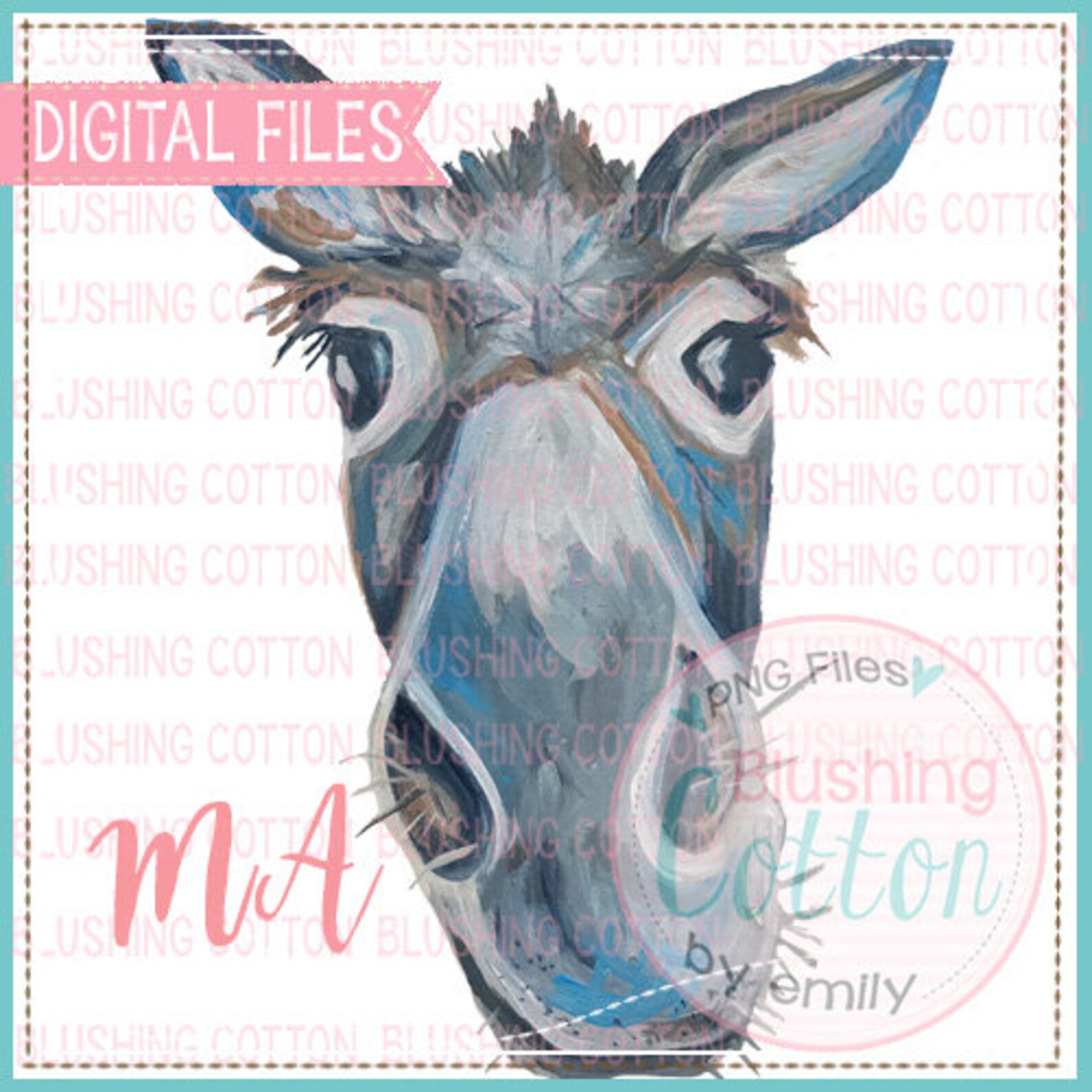 Donkey Handpainted Design PNG Artwork Digital File for - Etsy