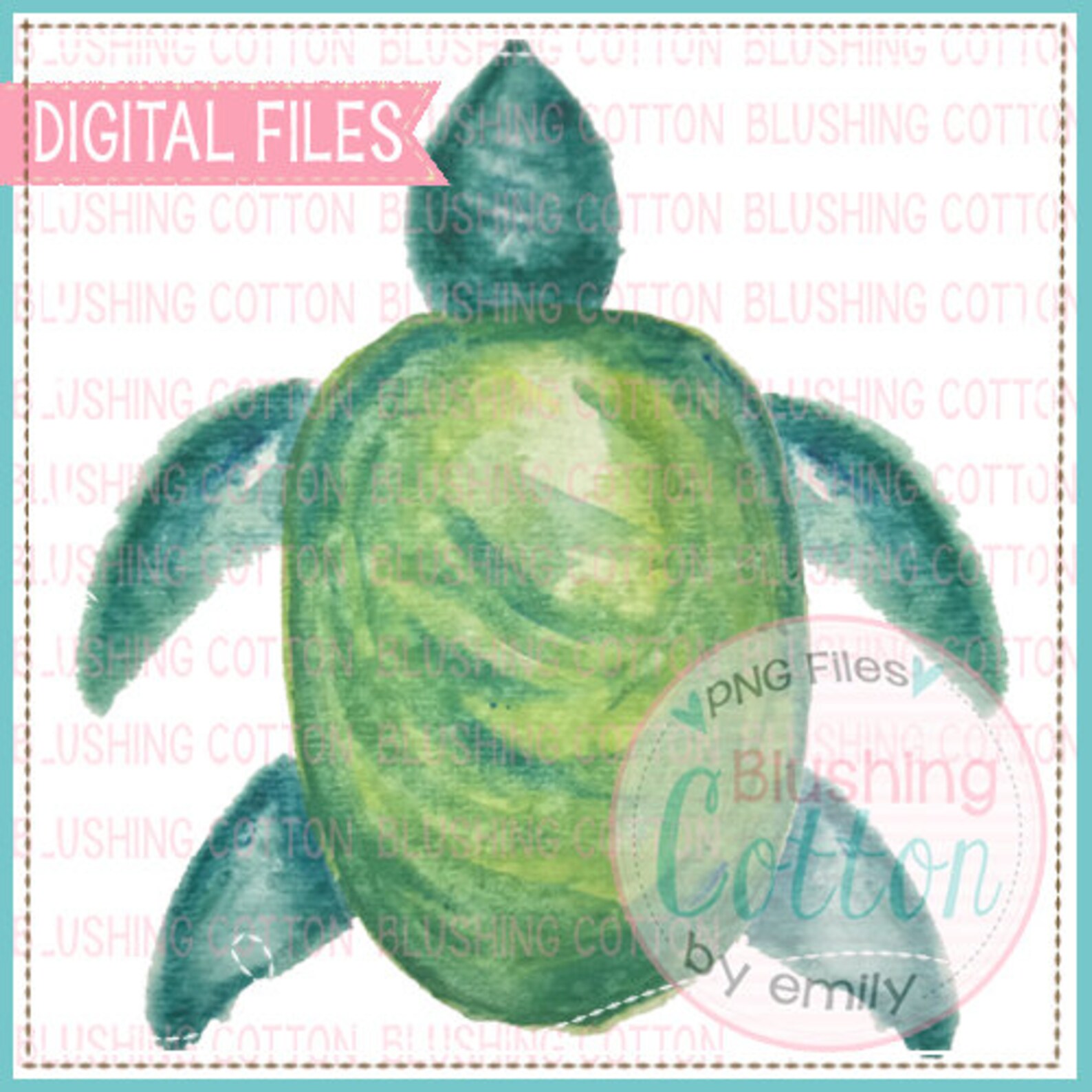 Sea Turtle Beach Summer PNG Watercolor Artwork Digital File | Etsy