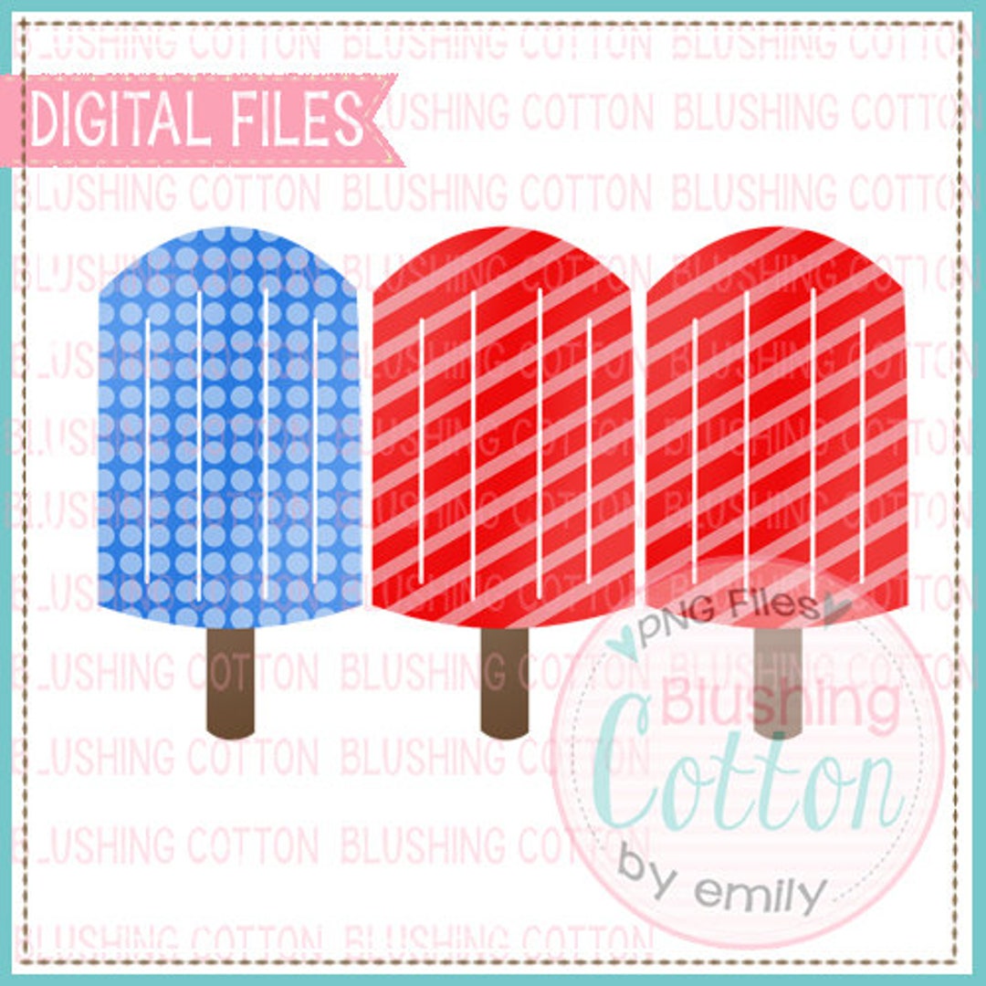 Patriotic Popsicle Trio Watercolor Design PNG Artwork Digital File for ...