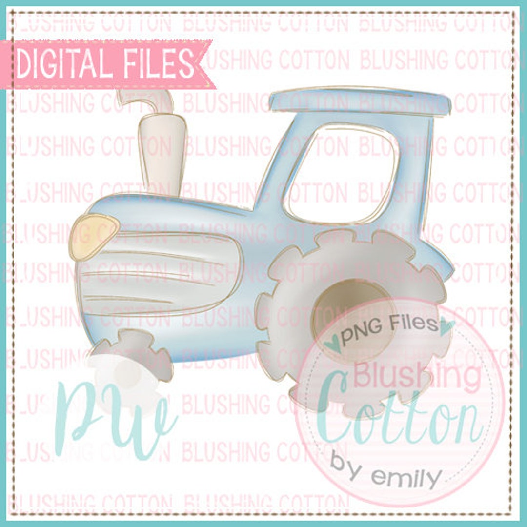 Tractor Blue PNG Watercolor Artwork Digital File for Printing and Other ...