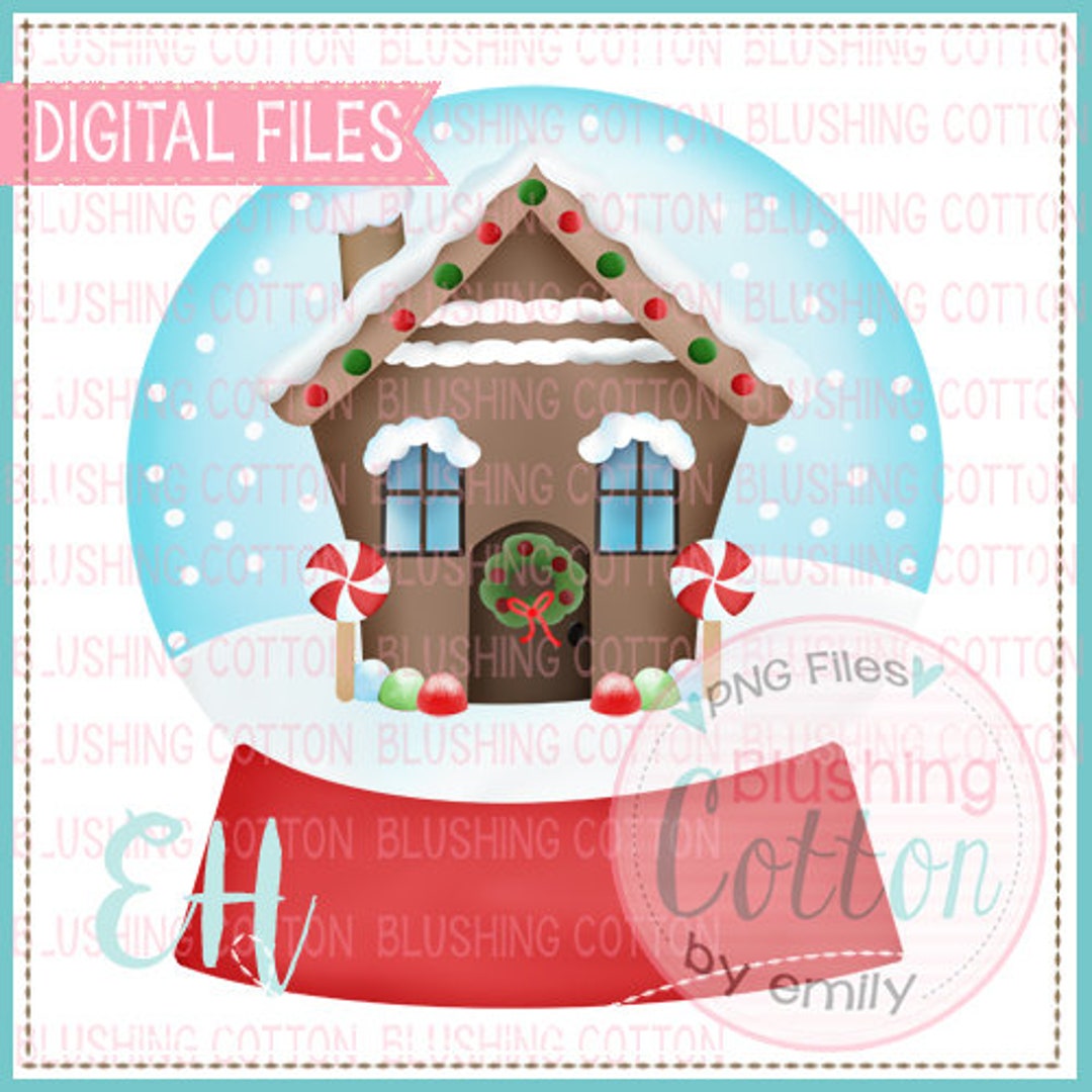 Snow Globe With Gingerbread House Design PNG Artwork Digital File for ...