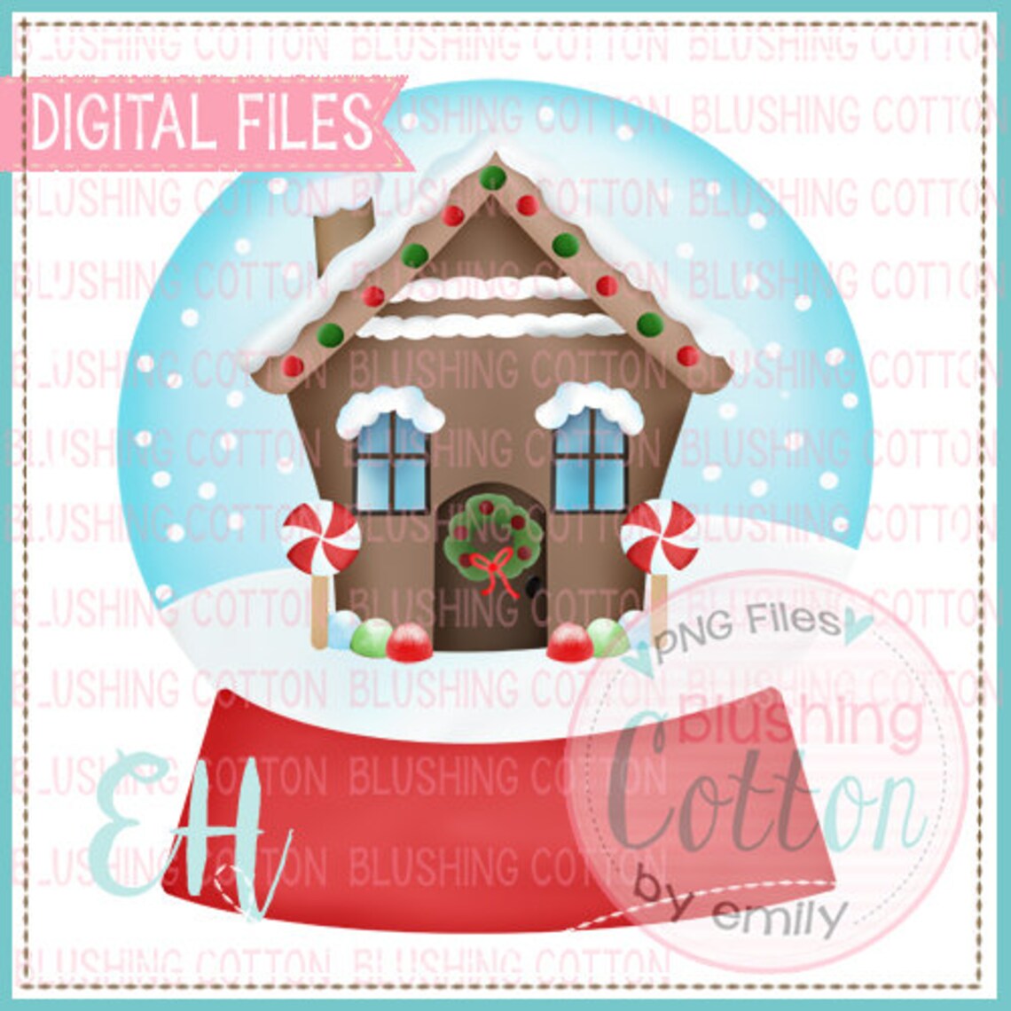 Snow Globe With Gingerbread House Design PNG Artwork Digital | Etsy