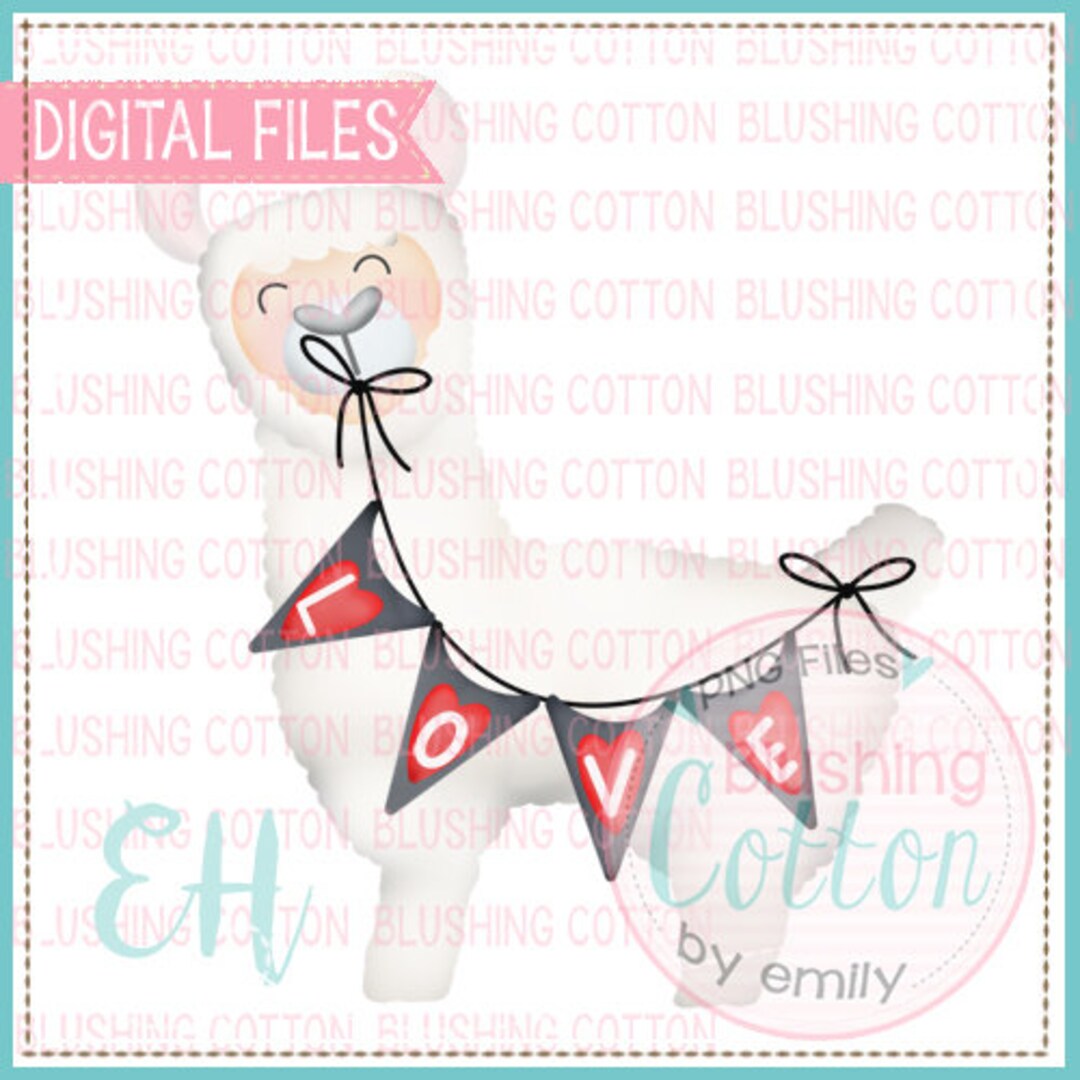 Love Banner Llama Design PNG Artwork Digital File - for Printing and ...