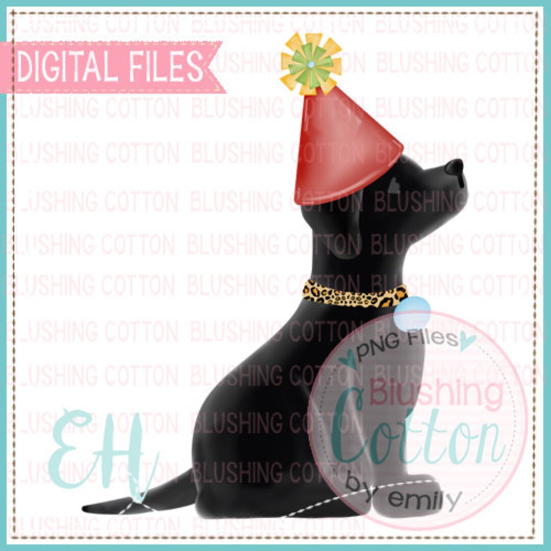 Black Lab Birthday Handpainted Design PNG Artwork Digital File for ...