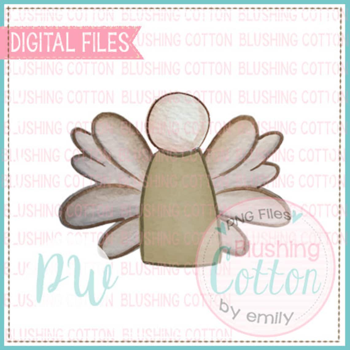 Angel Baby Neutral Bald Head Stick Figure Watercolor PNG Artwork ...