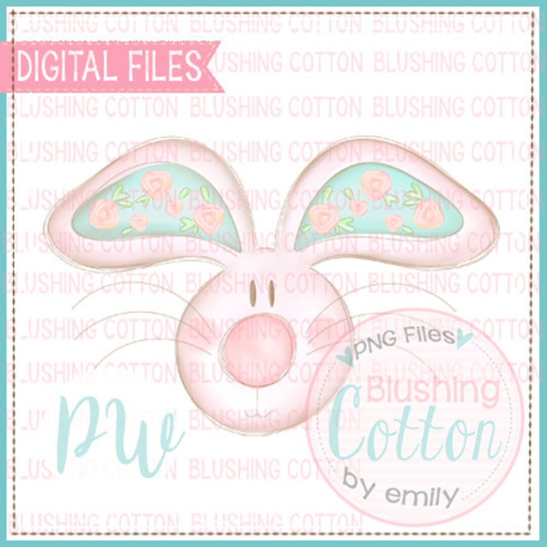 Bunny Face Girl Watercolor PNG Artwork Digital File - for Printing and ...