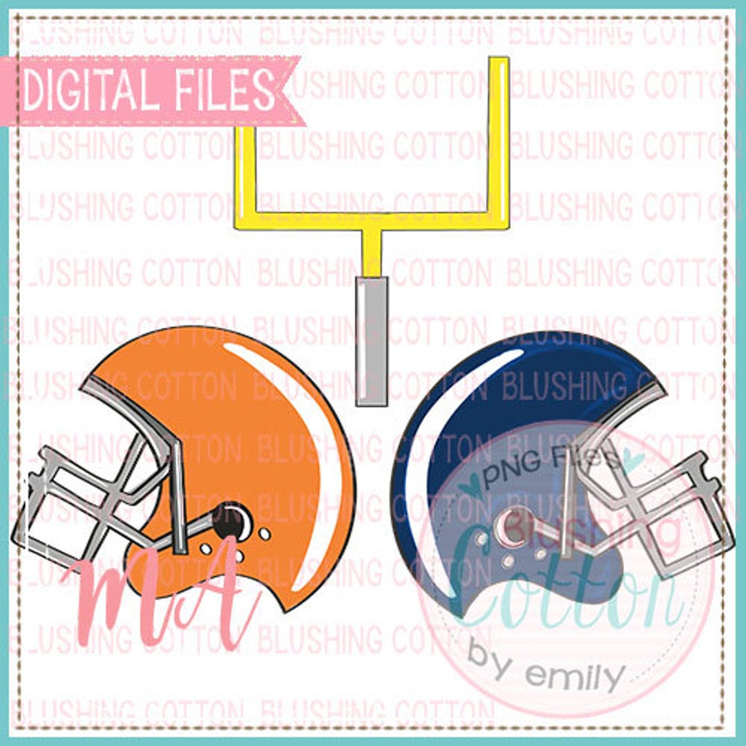 House Divided Orange and Blue Helmets Watercolor PNG Design BCMA - Etsy