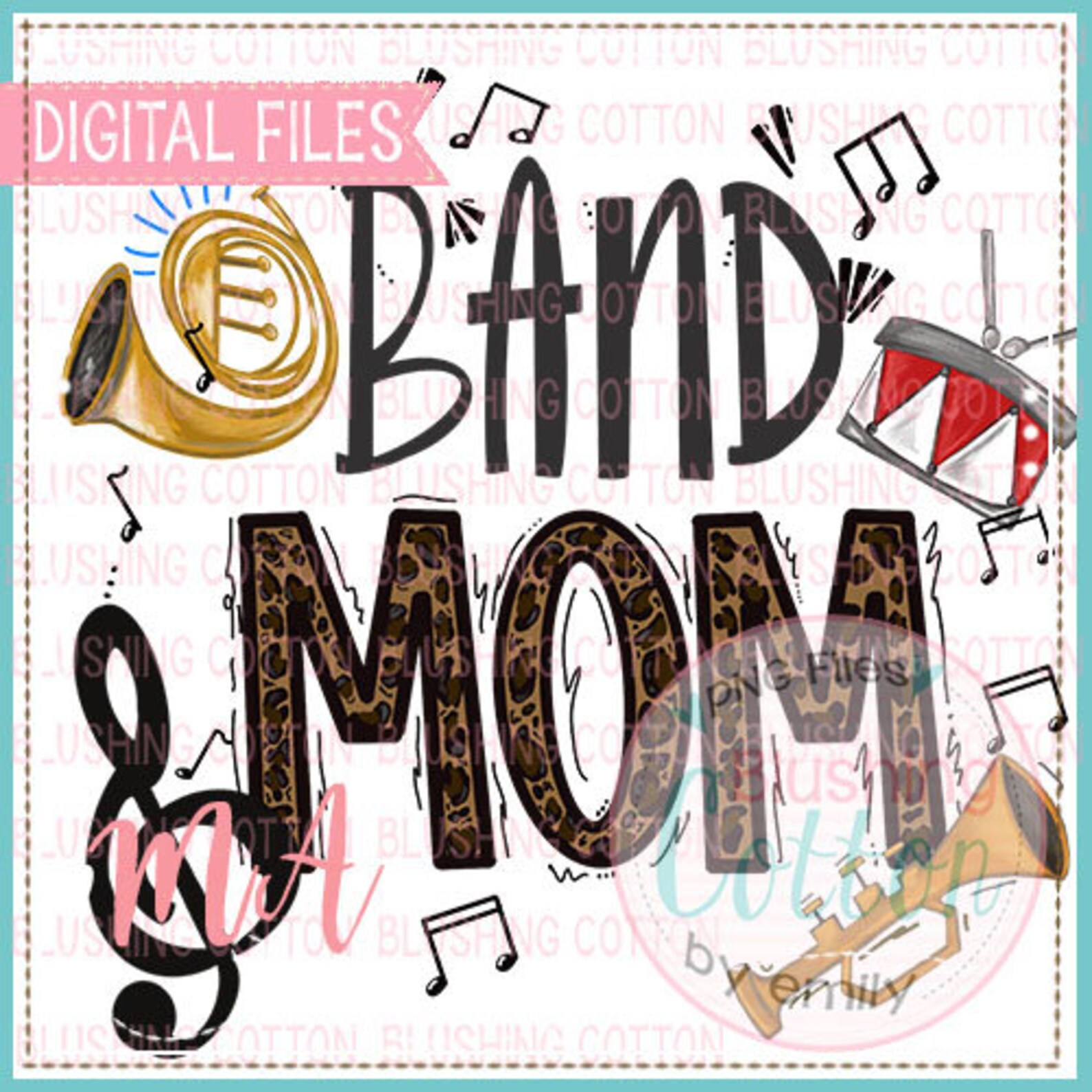Band Mom Design PNG Artwork Digital File for Printing and | Etsy