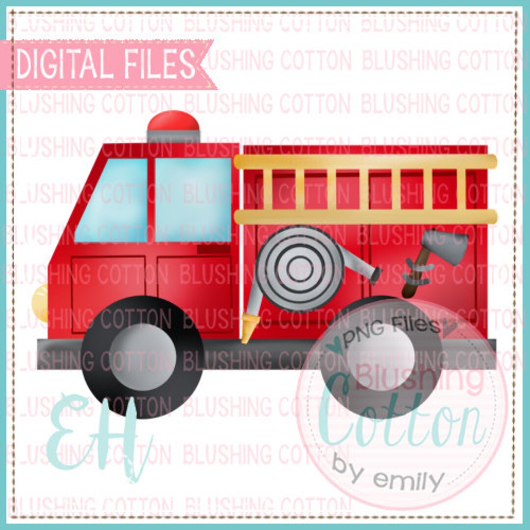 Firetruck Design PNG Artwork Digital File for Printing and Other Crafts ...