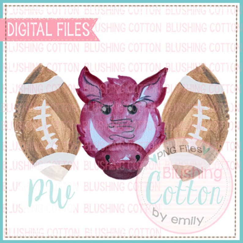 Wild Pig Football Trio Design Watercolor PNG Artwork Digital - Etsy