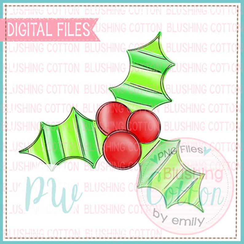 Christmas Holly Design PNG Artwork Digital File for Printing | Etsy
