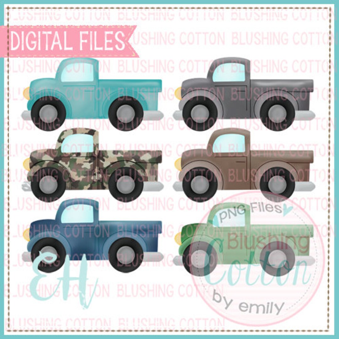 Trucks of All Colors Set 1 Design PNG Artwork Digital File for Printing ...