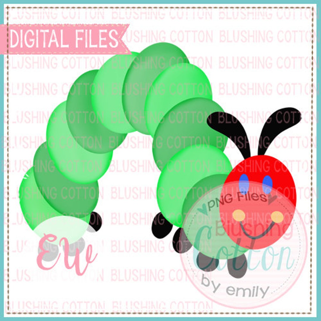 Happy Caterpillar Hand Painted Design PNG Artwork Digital File - for ...