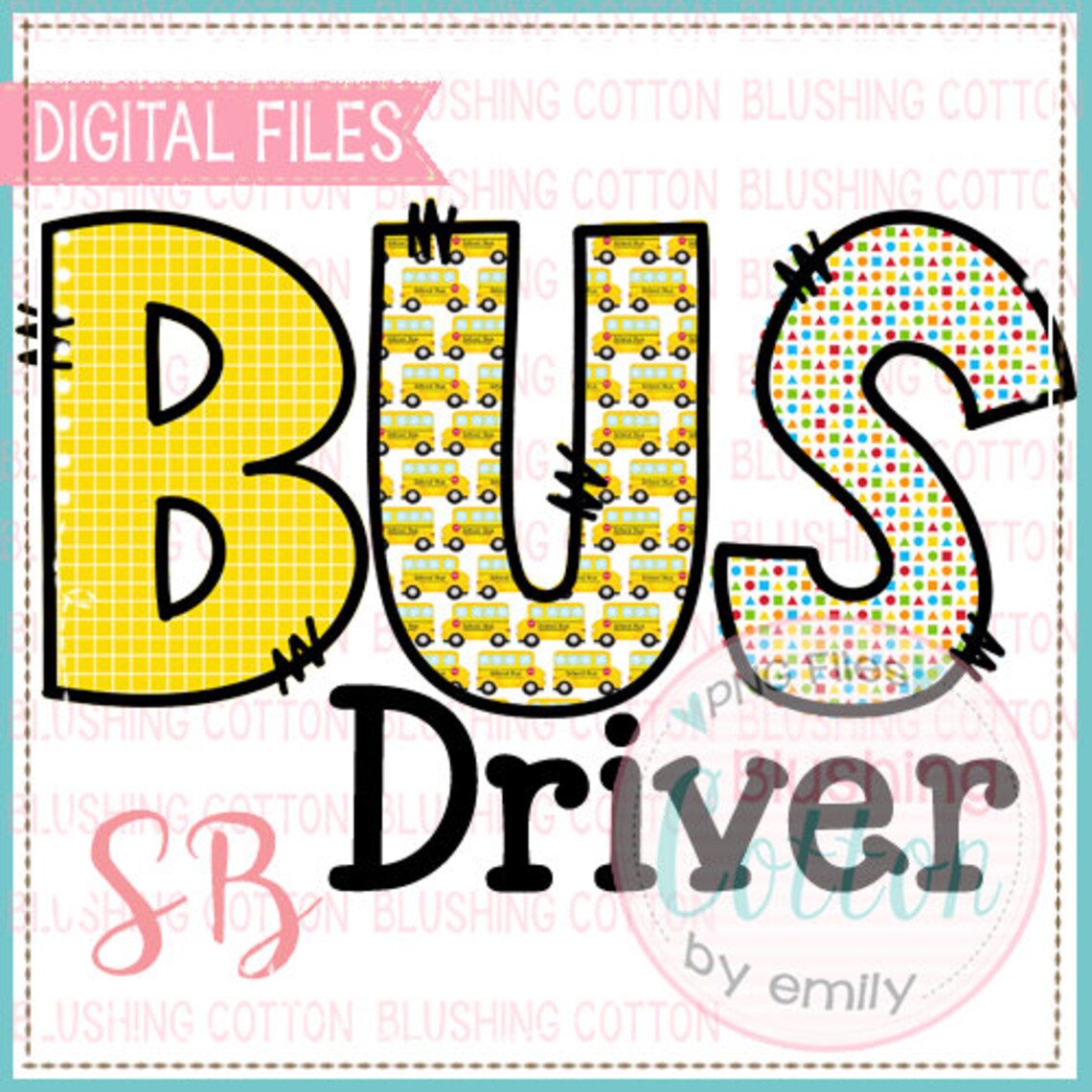 Bus Doodle Wordart Watercolor Design PNG Artwork Digital File - Etsy