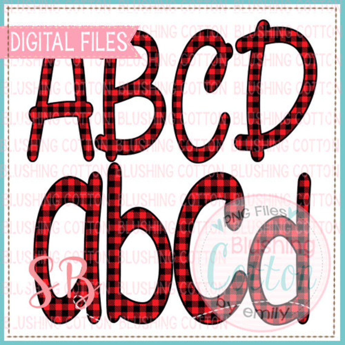 Red Black Buffalo Plaid Alpha Design PNG Artwork Digital File | Etsy