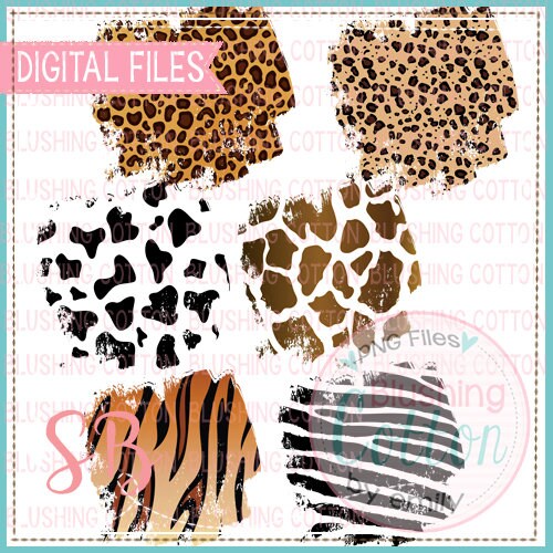 Animal Print Distressed Background Bundle watercolor Design | Etsy