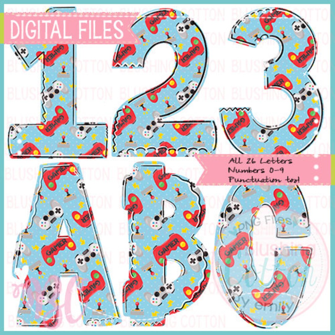 Video Game Controller Alpha and Numbers Punctuation Bundle PNG - Etsy