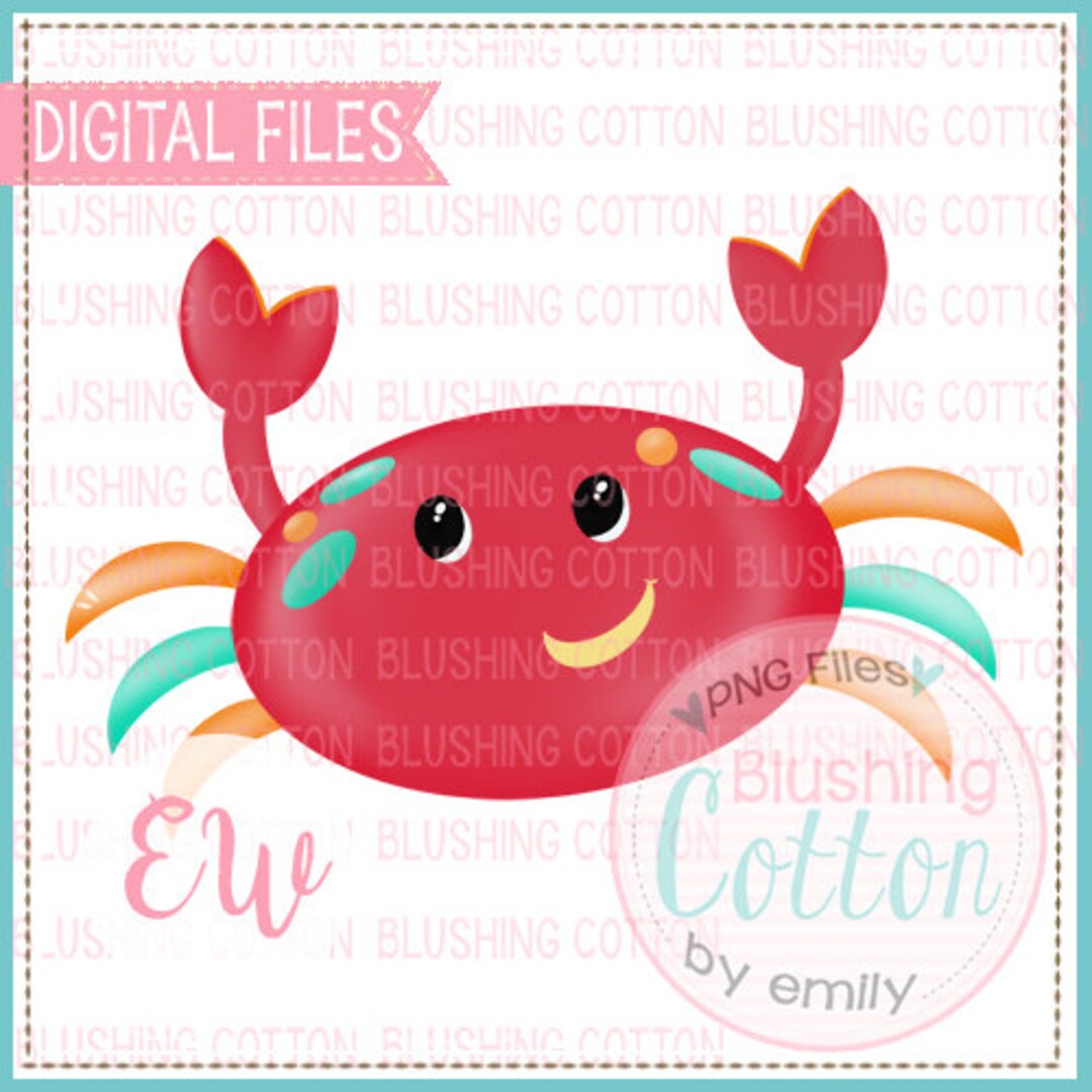Snappy Crab Watercolor Design PNG Artwork Digital File for Printing and ...