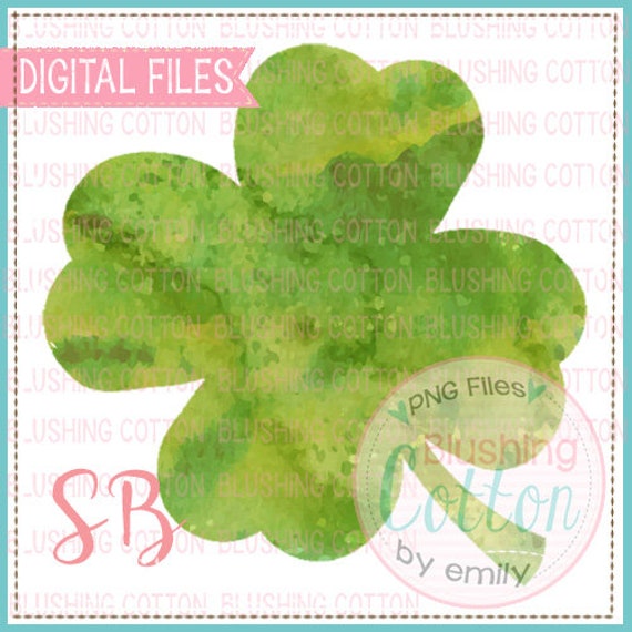Shamrock 2 Design Watercolor PNG Artwork Digital File for | Etsy