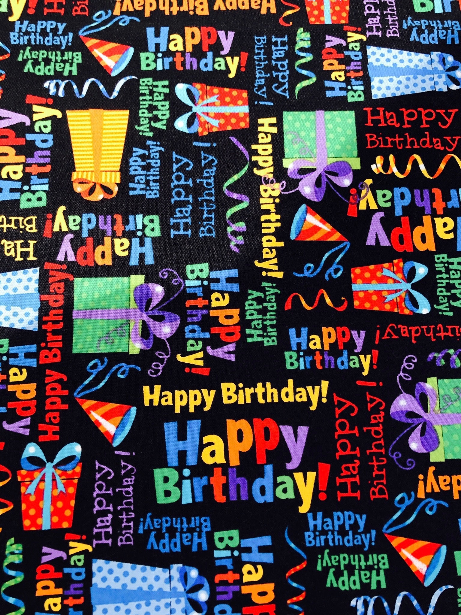 Color block cotton fabric happy birthday tablecloth | Etsy