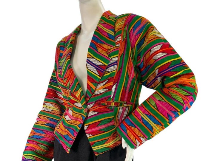60s/70s Guatemalan Woven Embroidered Ethnic Shirt Jacket With Quetzal ...