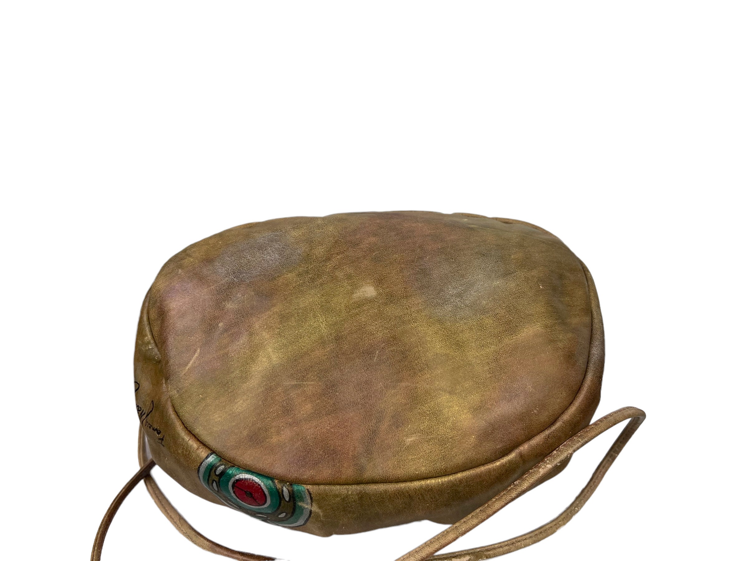 Fancy Nancy Vintage C. 1980's Leather Handpainted Hinged Pouch ...