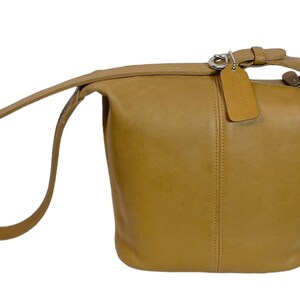 Vintage 1987 Coach Mini Soho Bucket Tan Leather Bag L7H-4148, Made in ...