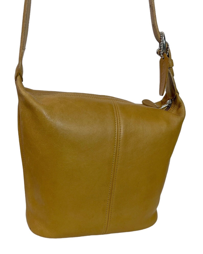 Vintage 1987 Coach Mini Soho Bucket Tan Leather Bag L7H-4148, Made in ...